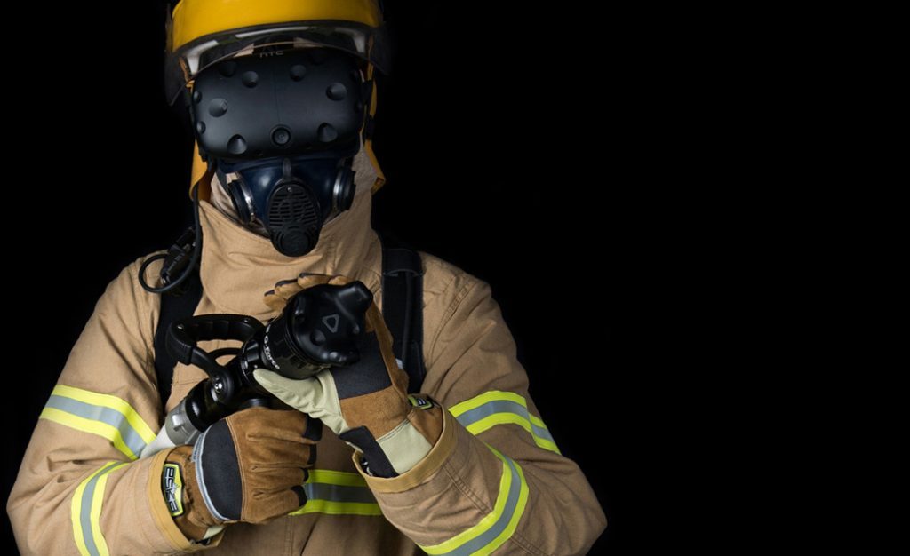 Firefighters train using virtual reality